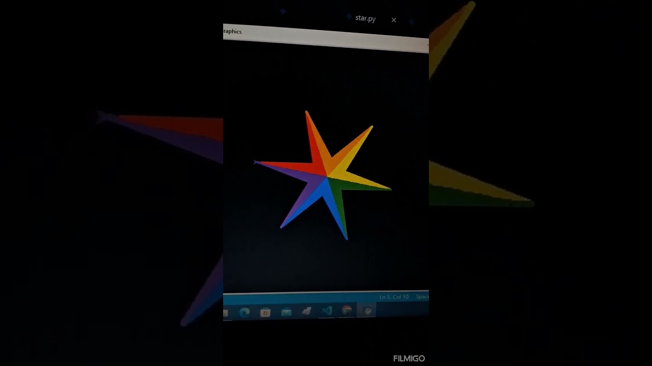 Star pattern using Python Turtle ⭐️ || Python Turtle Graphics 🐢 #code #coding #python #programming