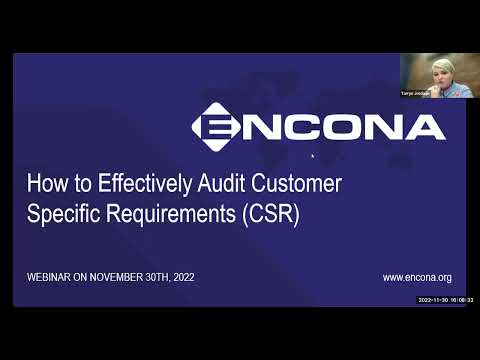 ENCONA | WEBINAR | How To Effectively Audit Customer-Specific Requirements
