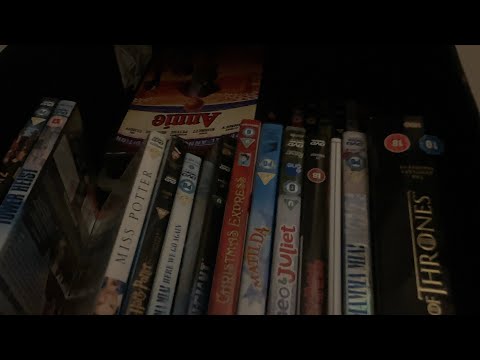 (My entire DVD collection in my downstairs in the shelves)