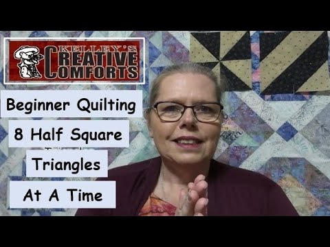 Quilting Basics How to make 8 Half Square Triangles at a time.