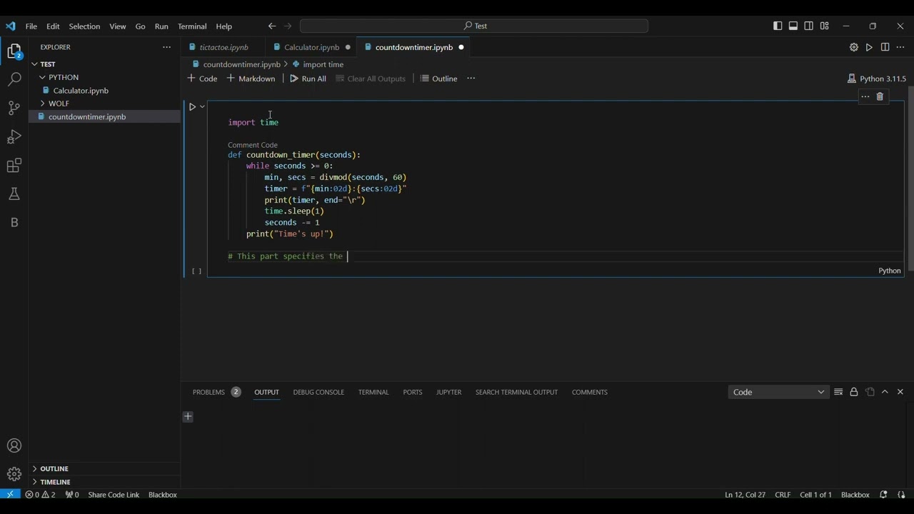 Simple Countdown Timer using Python | Python Project