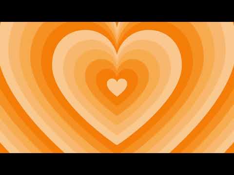 Reverse Orange Heart Tunnel Background Screensaver 1 Hour Loop HD 4K