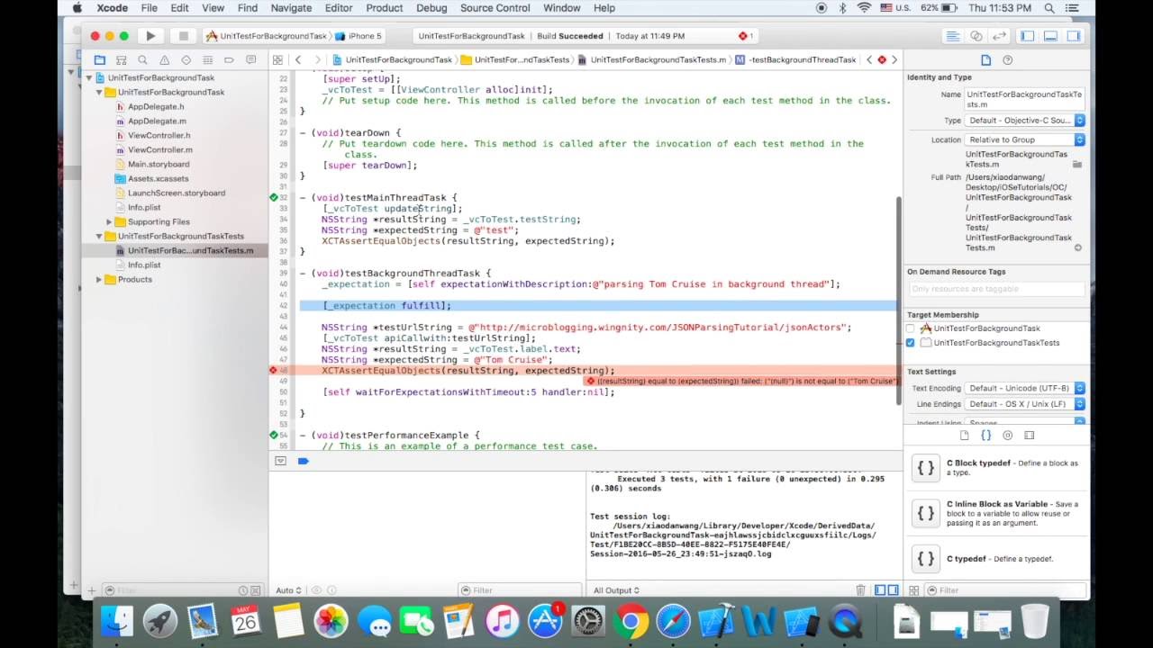 iOS eTutorials: iOS Unit Test Async Task Using Objective-C