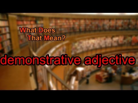 What does demonstrative adjective mean?