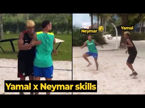 Moment Lamine Yamal linkup play with Neymar Jr at his home in Brazil, look at their skills...