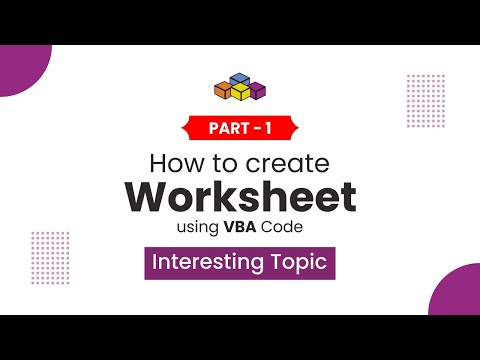 How to create worksheet using VBA Code | Apna Training