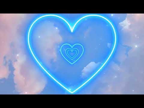 Blue Glitter Neon Heart Cloud Background 1 Hour Loop HD 4K