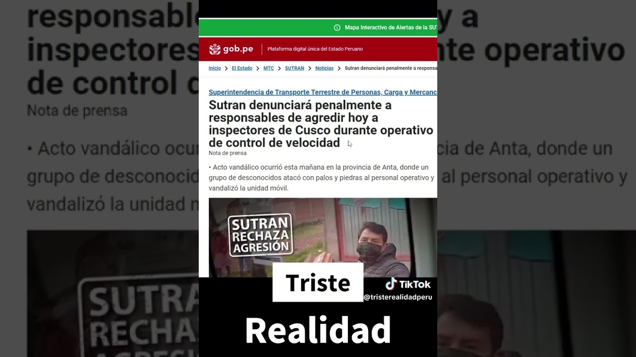 Sutran denunciará penalmente a responsables de agredir hoy a inspectores de Cusco durante operativo