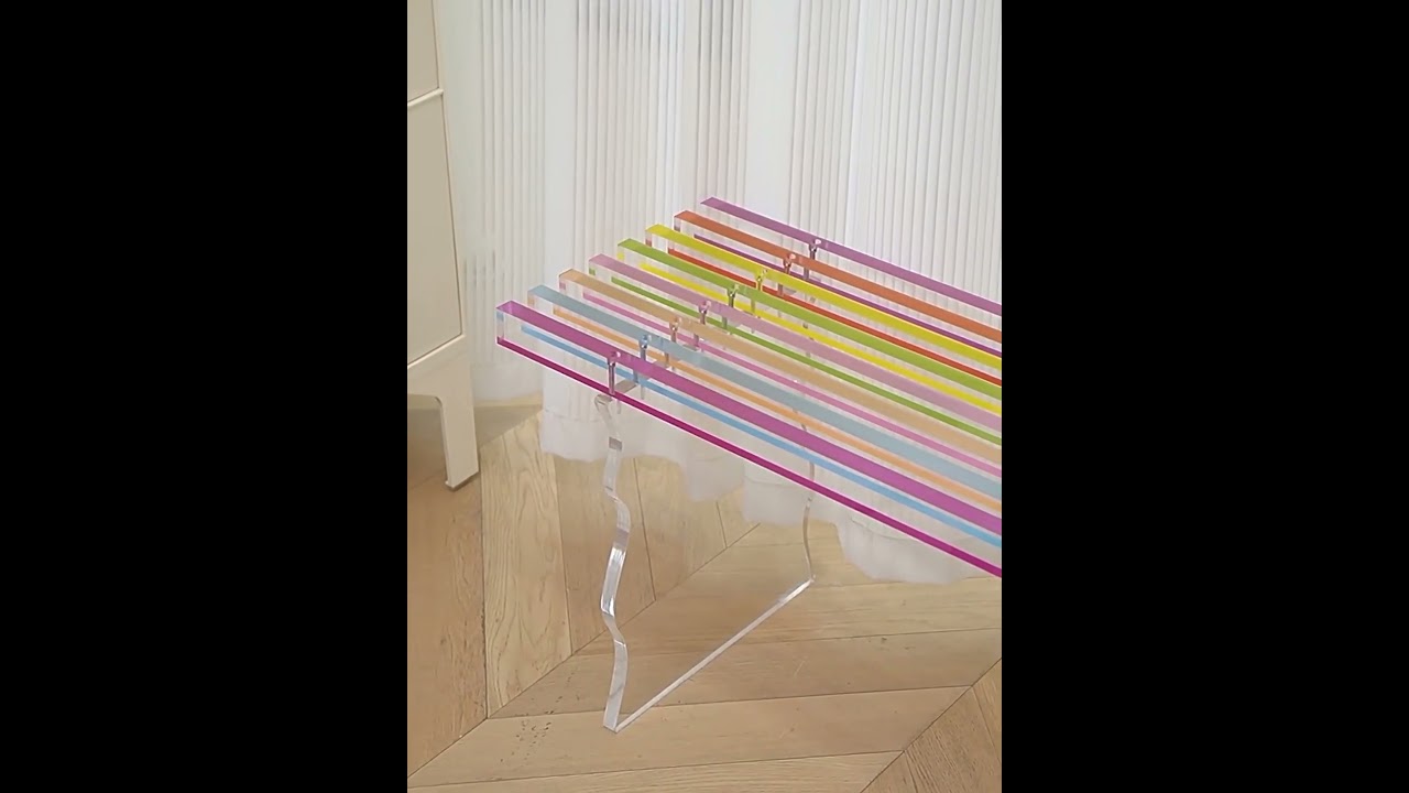 🌈 Acrylic Rainbow Bench – A Playful Pop of Color! ✨  #home #homelivingdecor #homedecor