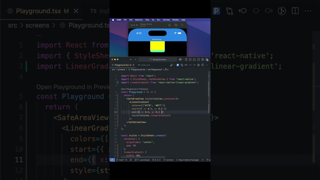 Linear Gradient #reactnative #lineargradient #coding #codinglife #fun #motivation
