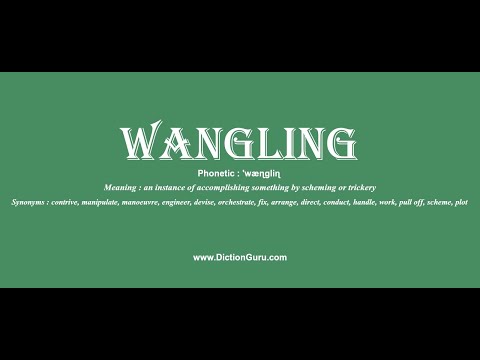 wangling: Pronounce wangling with Phonetic, Synonyms and Examples