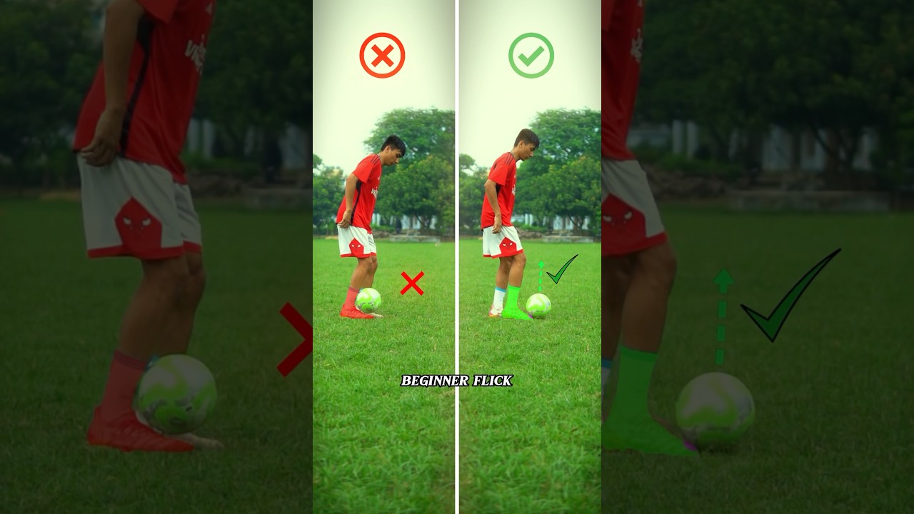 BEGINNER FLICK UP TUTORIAL ⚽️.#football #footballskills #shorts #soccer #tutorialvideo