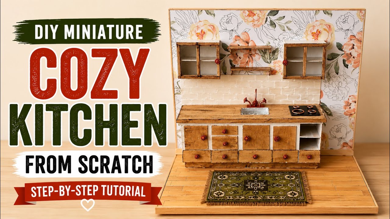 Tiny Luxury Kitchen DIY ✨ Miniature Dollhouse Kitchen Tutorial Part 2