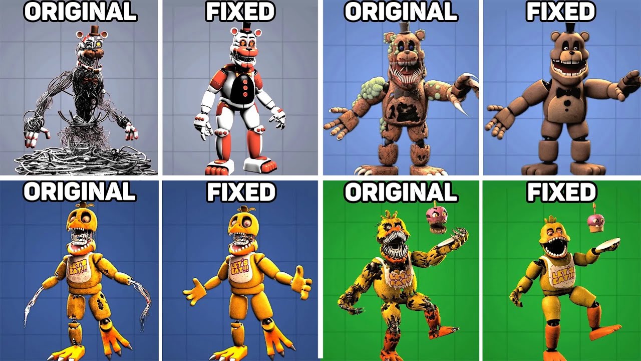 Fixed VS. Original Animatronics in Five Nights at Freddy's