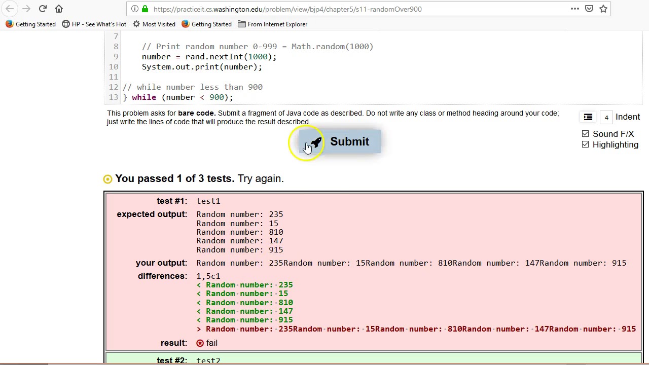 Building Java Program Chapter 5 Self Check 5.11randomOver900