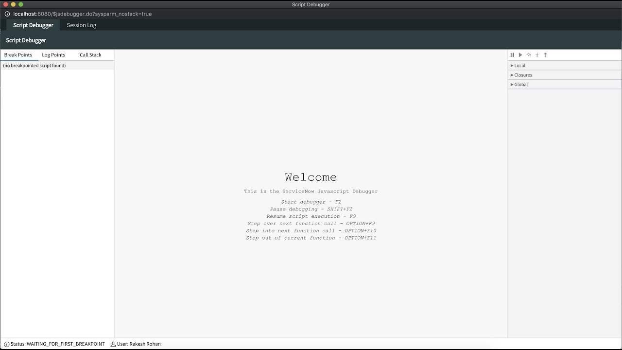 Introduction to ServiceNow Script Debugger