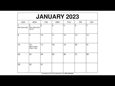 Free Printable January 2023 Calendar Templates With Holidays - Wiki Calendar