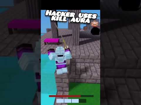 Hacker uses kill aura in Roblox Bedwars...