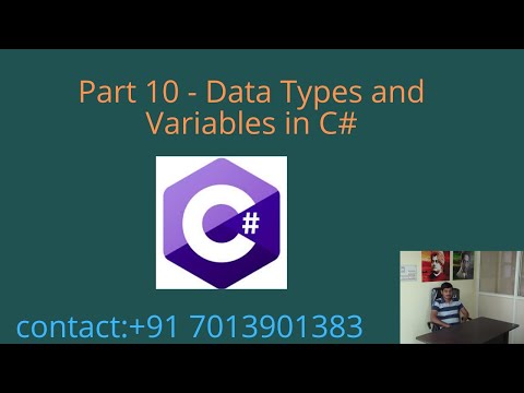 Part 10 – Data Types and Variables in C# | Soonya Technologies