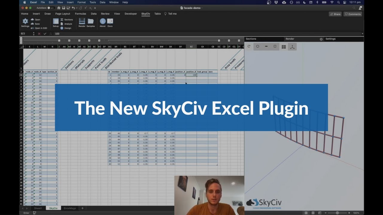 The New SkyCiv for Excel Plugin | Excel Plugin for Structural Engineers