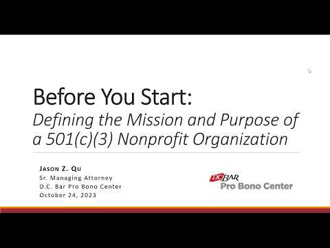 Before You Start - Defining the Mission and Purpose of a 501c3 Nonprofit Organization