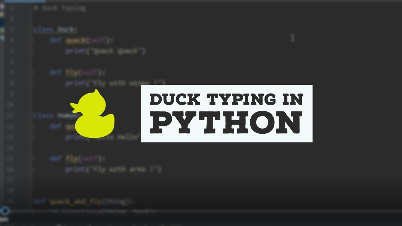 Python Tutorial 60 : Duck Typing In Python ! Quack Quack !