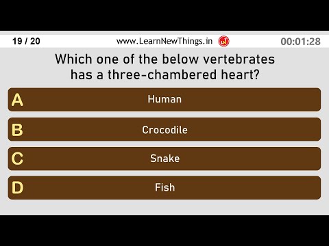Zoology Quiz - Part 1 | 20 Questions | General Science Questions for Students