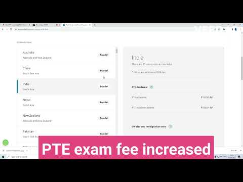 PTE Update 2023 | PTE exam fee