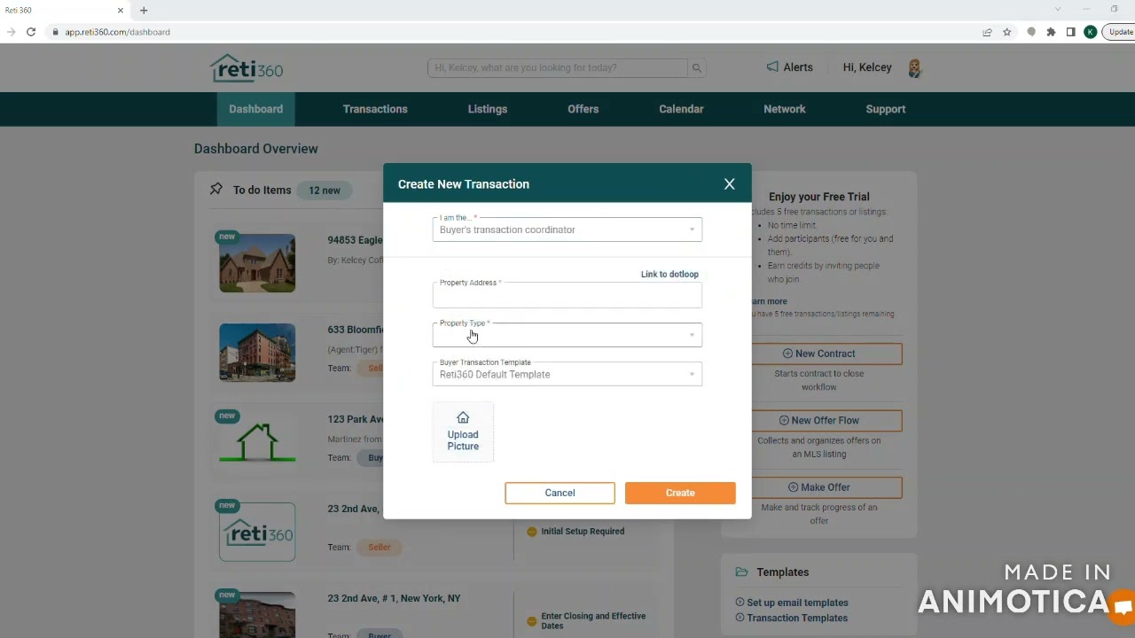 How to Create a Transaction-Reti360