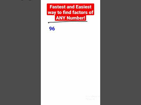 How to find factors of ANY number EASILY!#shorts #shortsvideo #factors #explore #youtubeshorts