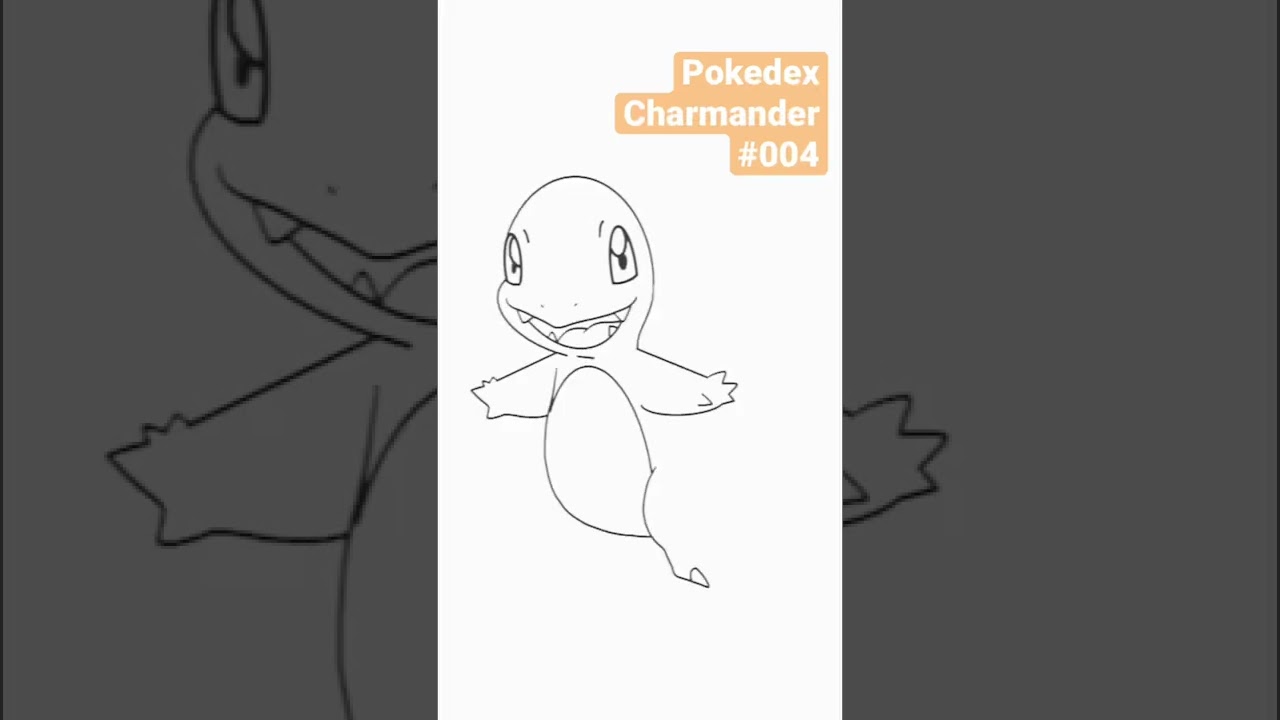 Pokedex Charmander drawing and coloring #004