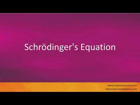 Pronunciation of the word(s) "Schrödinger's Equation".