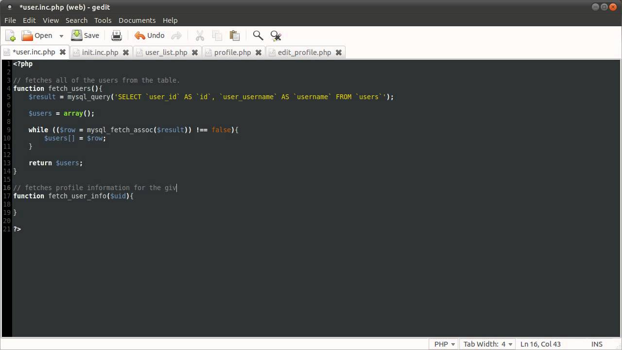 PHP Tutorial: User Profiles [part 02]