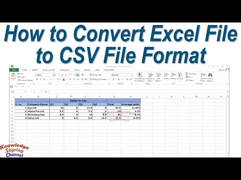 How to Convert Excel File to CSV File Format