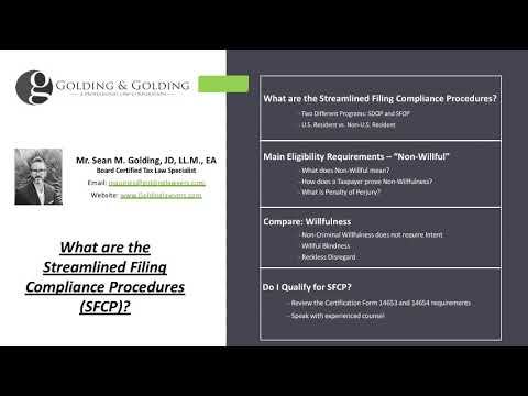 Streamlined Filing Compliance Procedures: IRS 2020 Streamlined Procedures (SFCP) - Golding & Golding