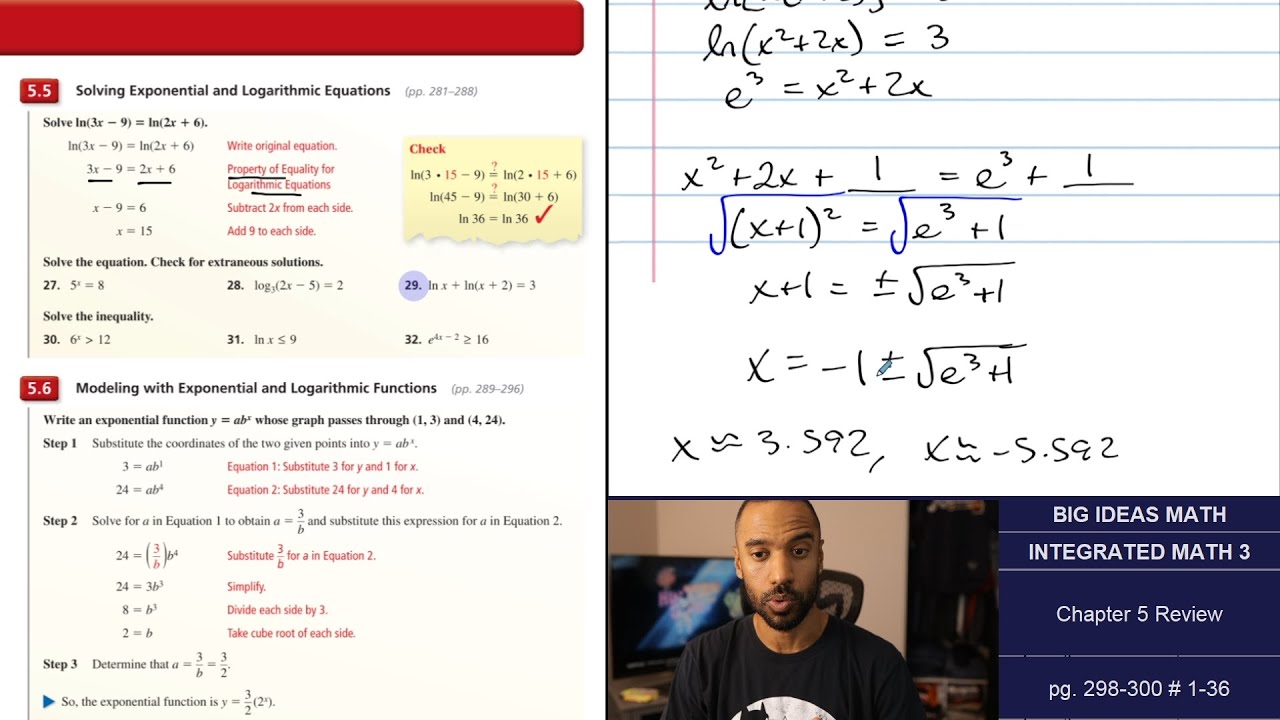 Big Ideas Math [IM3]: Chapter 5 Review (Examples & Problem Set)