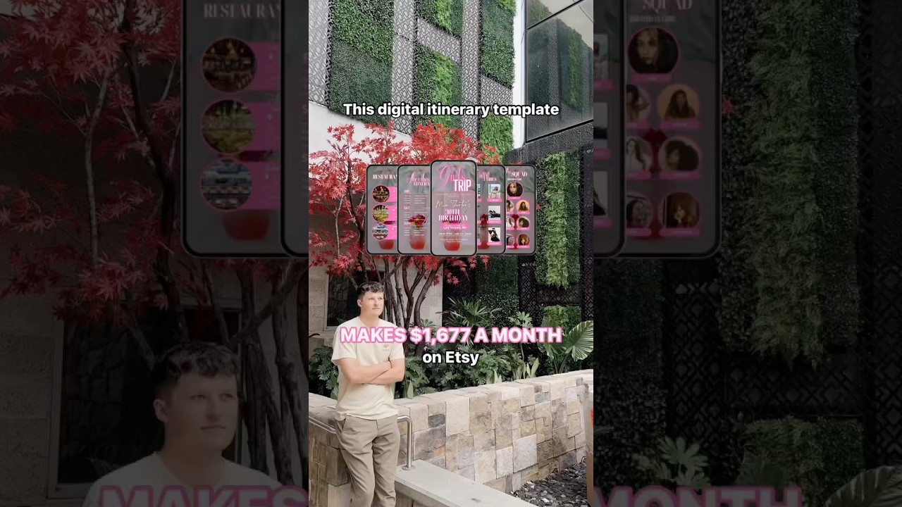 This digital itinerary template makes $1,677 a month on Etsy: #canvatemplates #etsy #etsyshop #canva