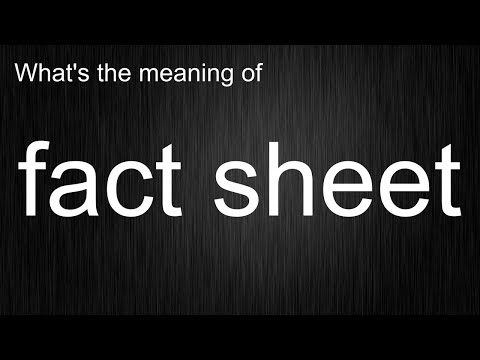 What's the meaning of "fact sheet", How to pronounce fact sheet?