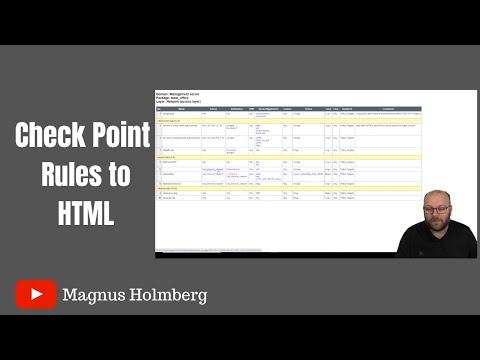 Check Point | Export rulebase to HTML
