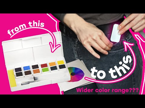 How to make an ultra portable watercolor travel kit 🌈 Limited pallet for wide range of colors