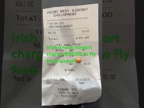 Knock Airport in Ireland now charge passengers €10.00 for flying to support airport works🤔🇮🇪