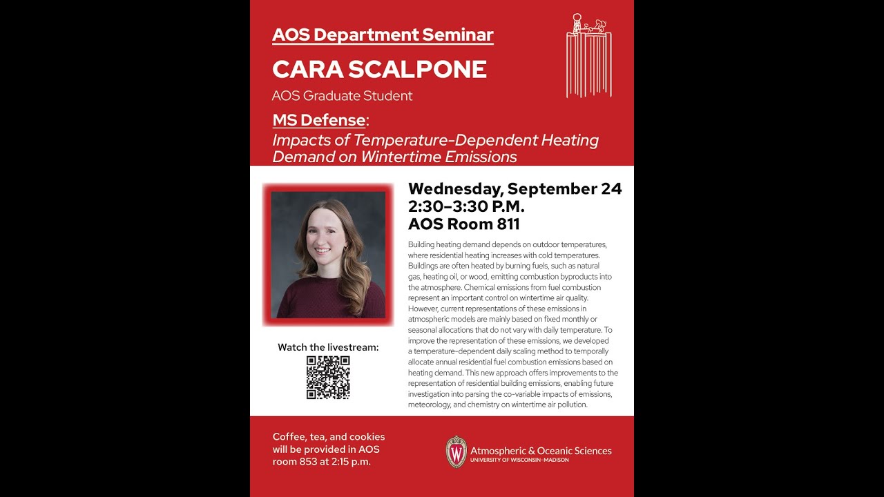UW-AOS Department Seminar - September 24, 2025 - Cara Scalpone