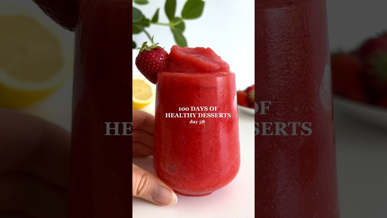 Healthy Dessert Idea: Strawberry Slushy #healthydesserts #healthydessert #healthyrecipes
