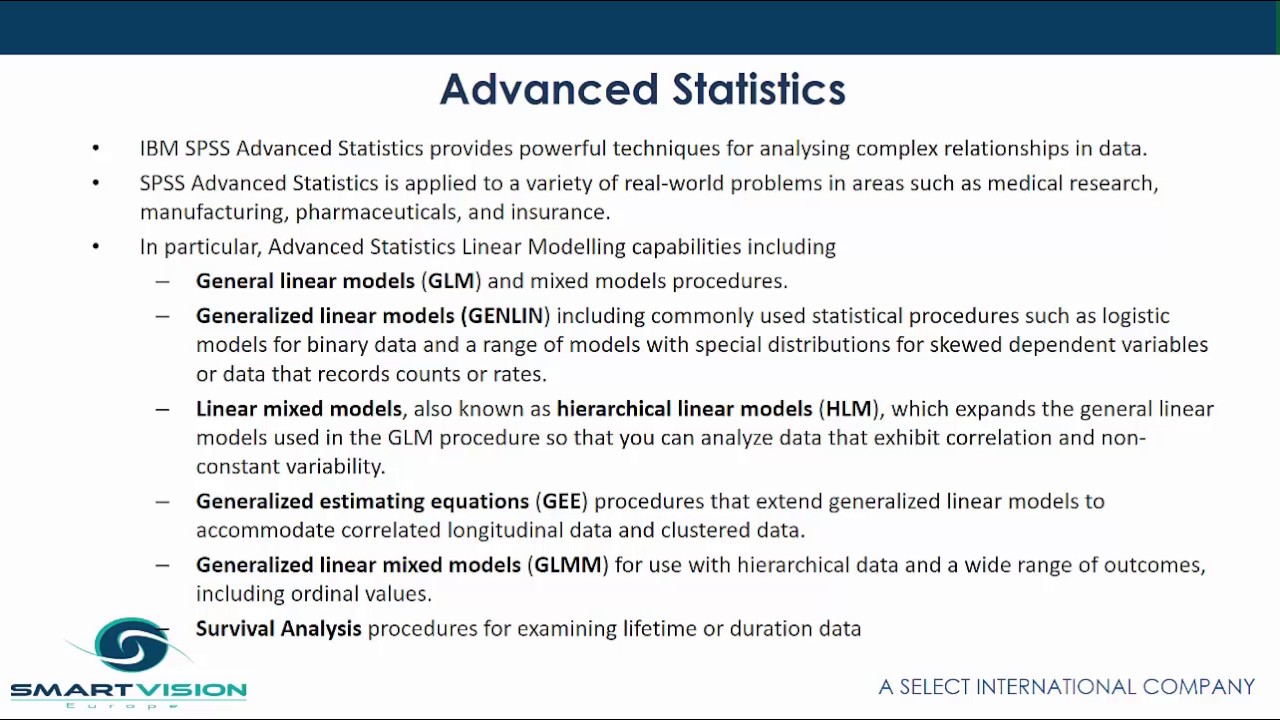 Two minute module overview Advanced Statistics