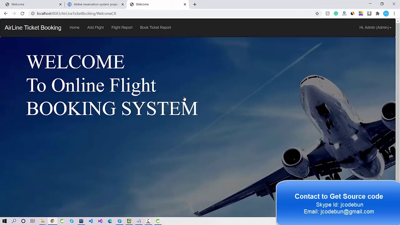 Airline Reservation System Project in java with source code and project report