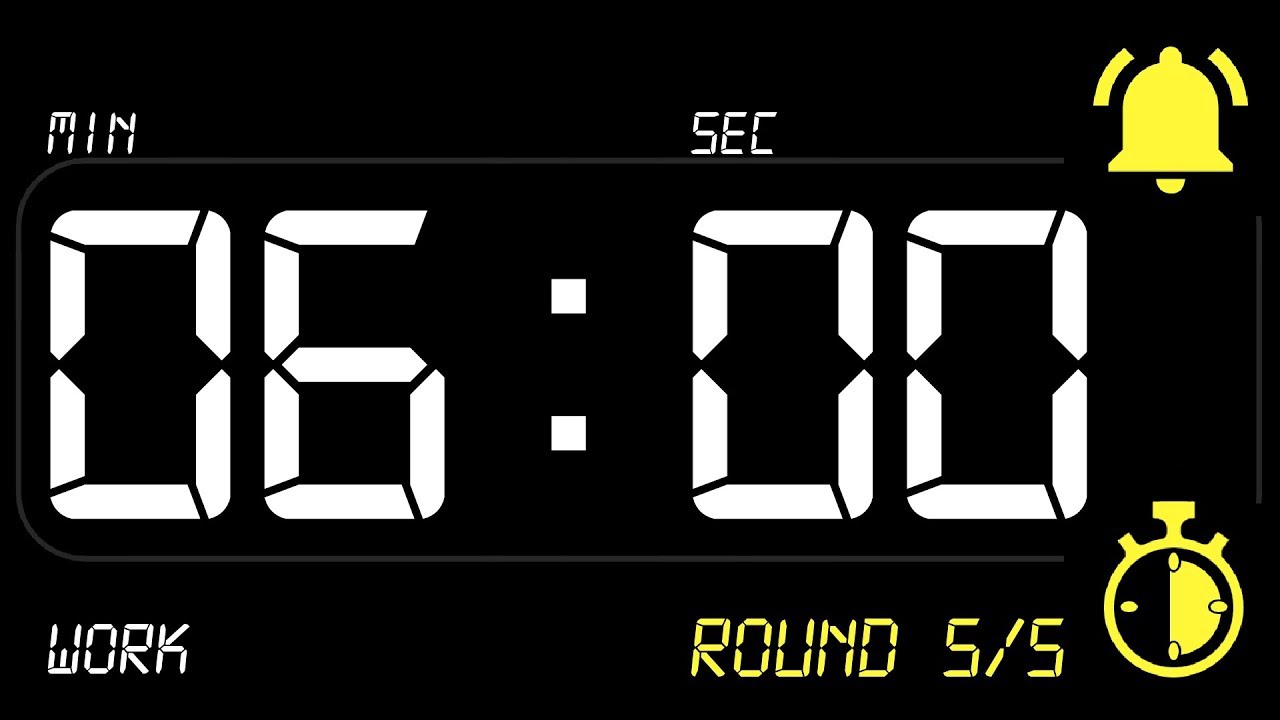 ⏰ INTERVAL [6x1] Timer 6 Minutes WORK / 1 Minute REST ((BEEP)) 🔔 - Countdown with Alarm