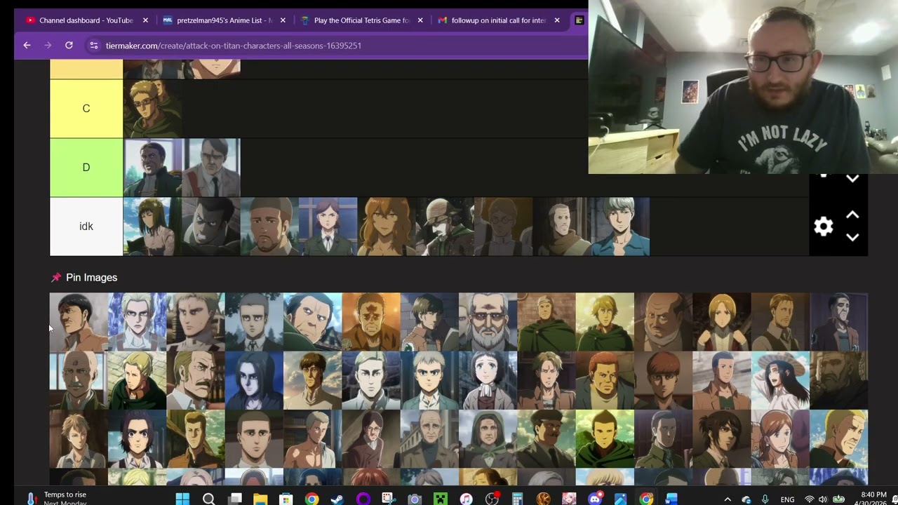Ranking every AOT character after finishing a rewatch