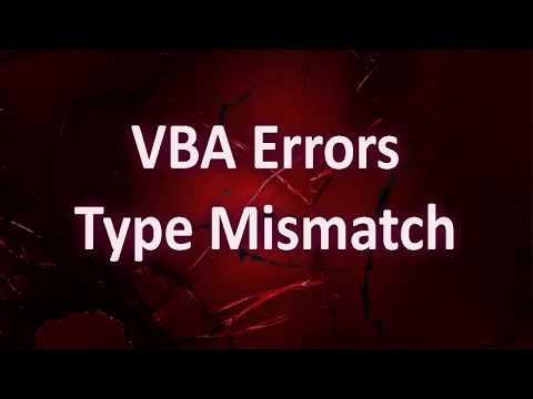 VBA Errors - Run time error 13 - Type mismatch