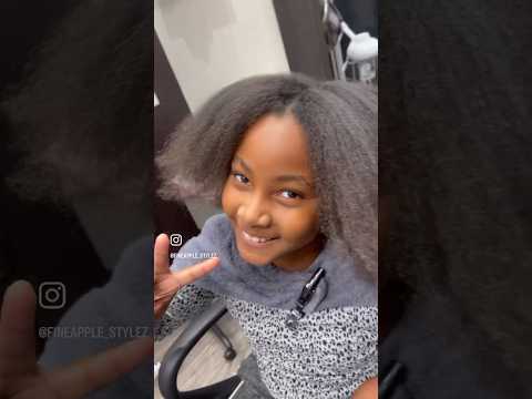 Keratin treatment on type 4 hair! #type4natural #type4hair #keratintreatment #kidshairstyle
