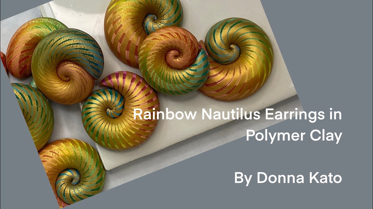 A Polymer Clay Tutorial: Rainbow Nautilus Earrings